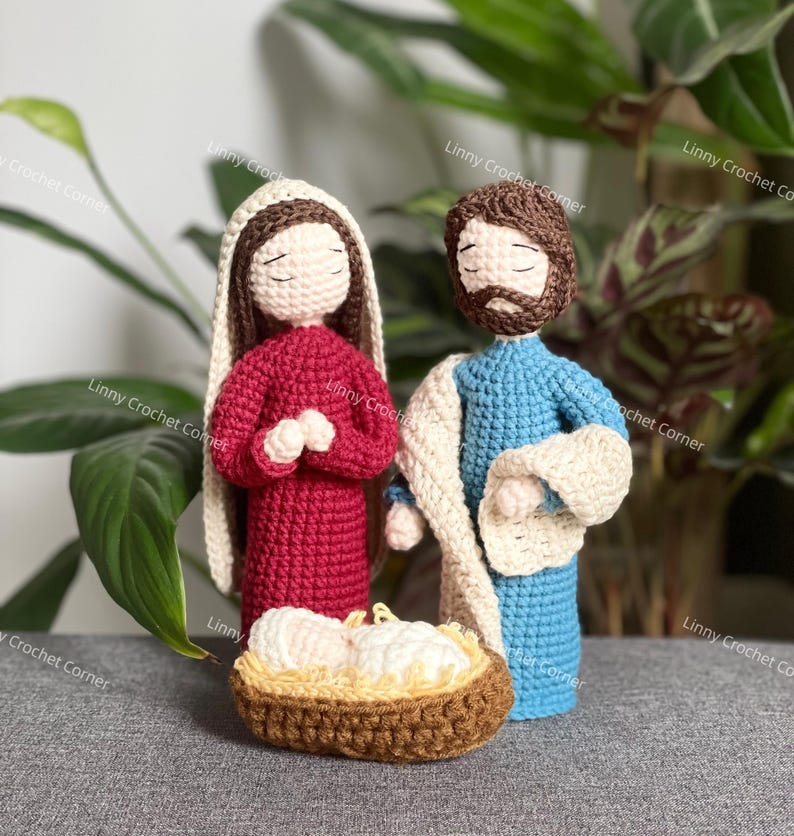 Nativity Crochet Set Christmas Pattern: Mary, Joseph, Baby Jesus ...