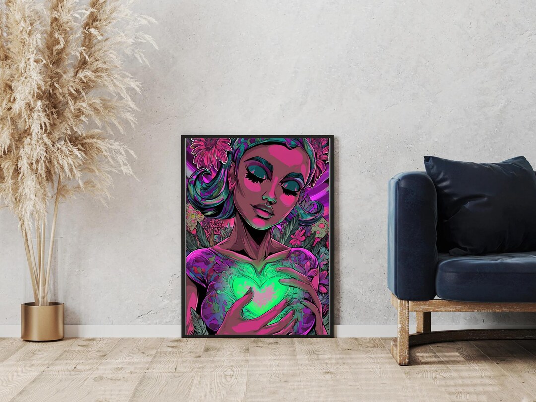 Heart Chakra Goddess Wall Art, Sacred Feminine Art Print, Divine ...
