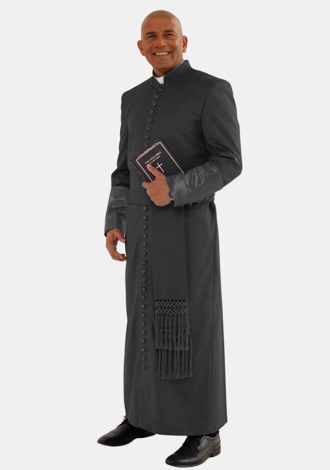 Men's Clerical Robe With Metal Buttons | Priest Cassock Long Robe ...