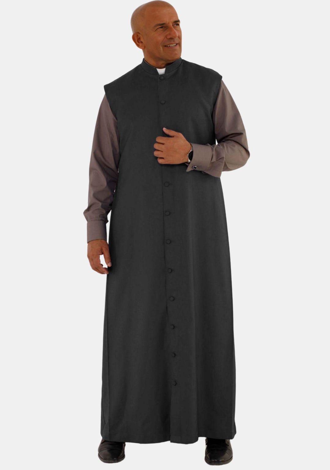 Jedidiah Sleeveless Clergy Robe Black for Men – Tropical Fabric, Half ...