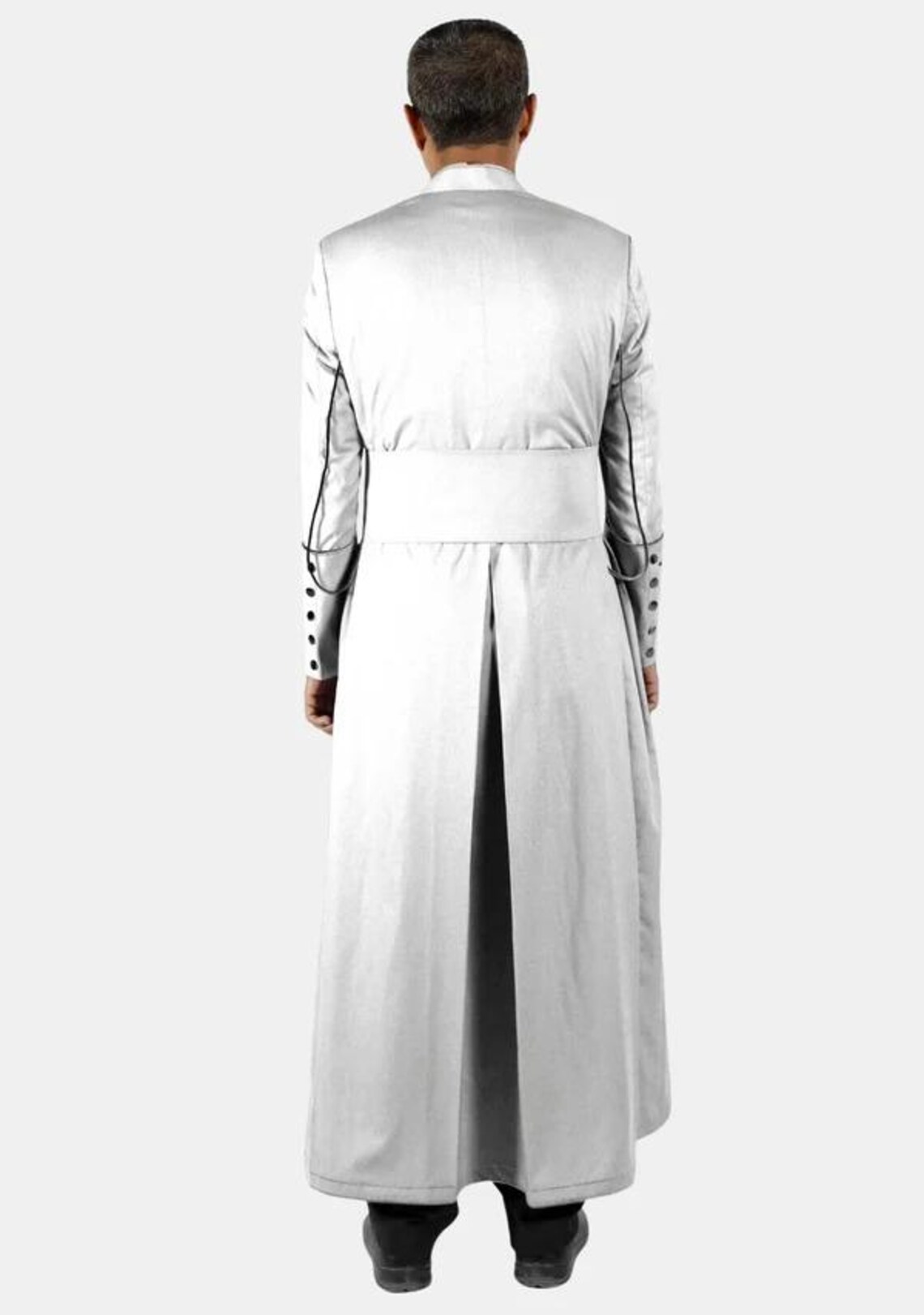 White Clergy Cassock With Black Piping: Tropical Suiting Fabric - Etsy