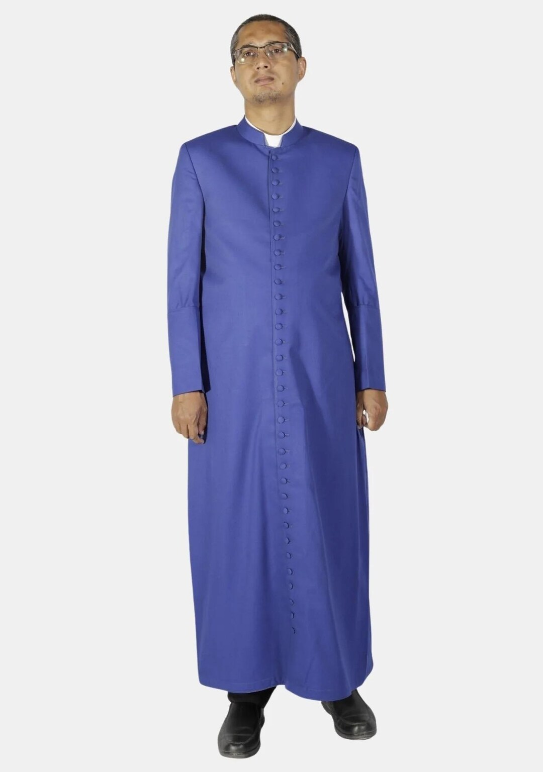 Men’s 33 Buttons Royal Blue Cassock | Clergy Vestment With Satin Lining ...