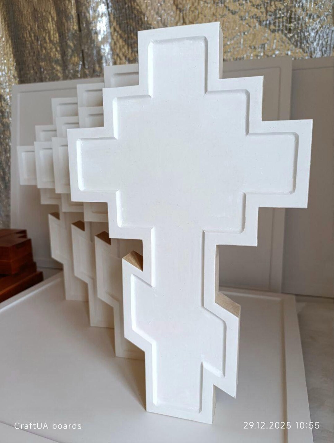 Handmade Gesso Wooden Cross 42.5×25cm (16.7 × 9.8 Inches)icon Painting ...