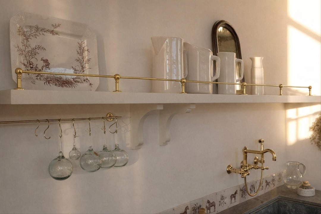 Solid Brass Gallery Rail – Unlacquered Shelf Guard Rail for Kitchen ...
