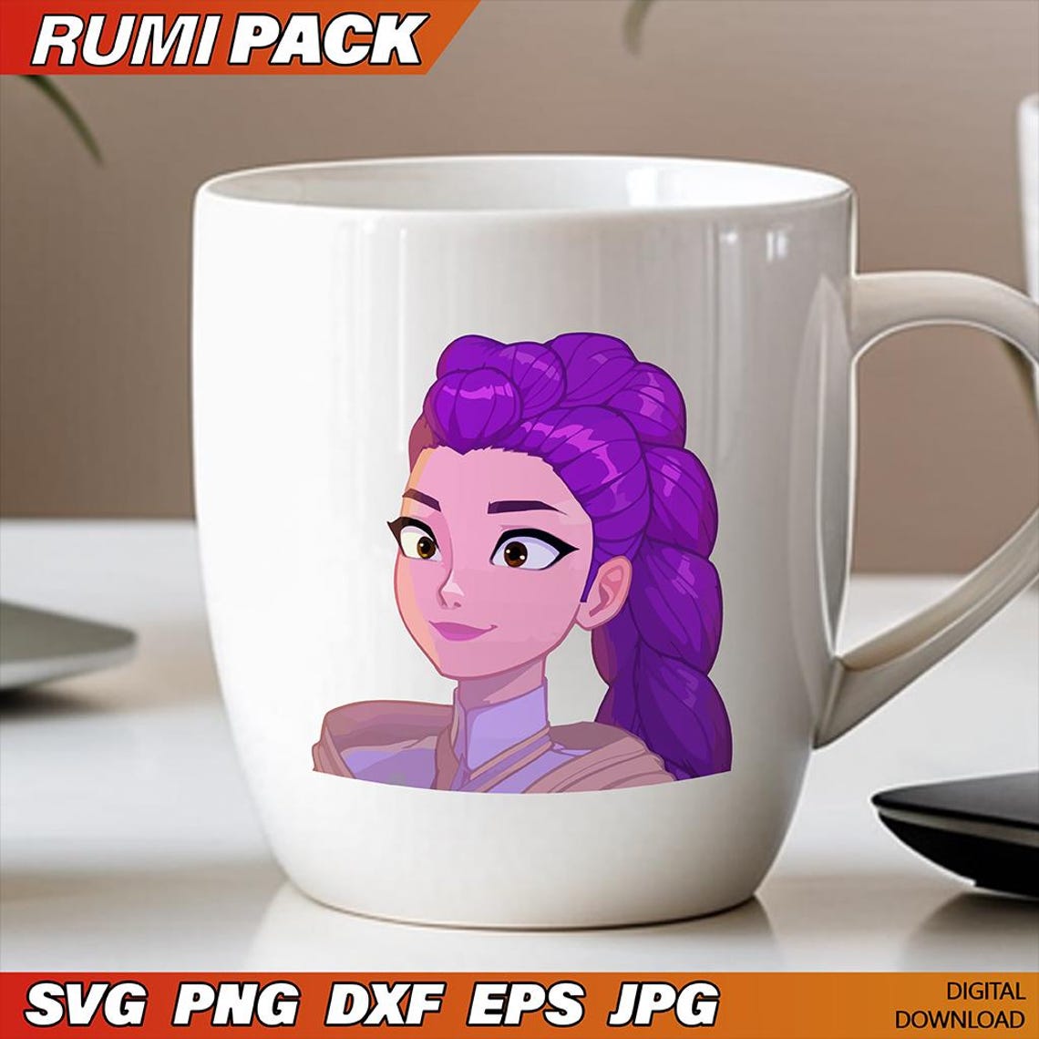 Rumi K-pop Demon Hunter Clipart (svg, Png, Jpg, Pdf, Dxf) - Etsy
