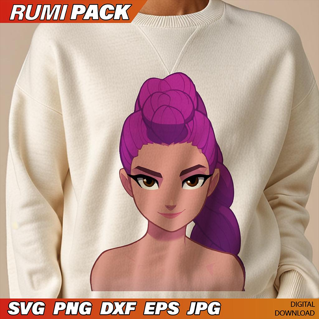Rumi K-pop Demon Hunter Clipart (svg, Png, Jpg, Pdf, Dxf) - Etsy