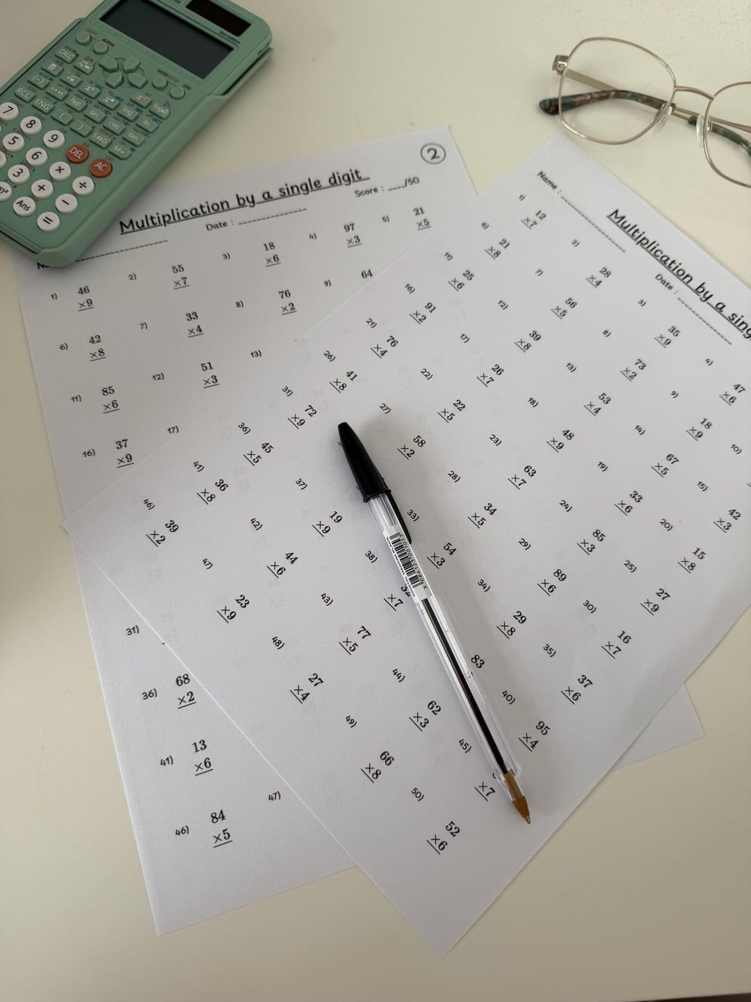 2x1 Digit Multiplication Worksheets | Math Practice (PDF) - Etsy