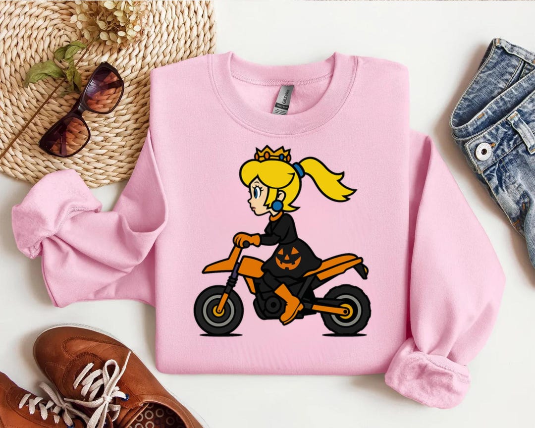 Halloween Princess Peach Sweatshirt: Spooky Gamer Witch Pullover - Etsy
