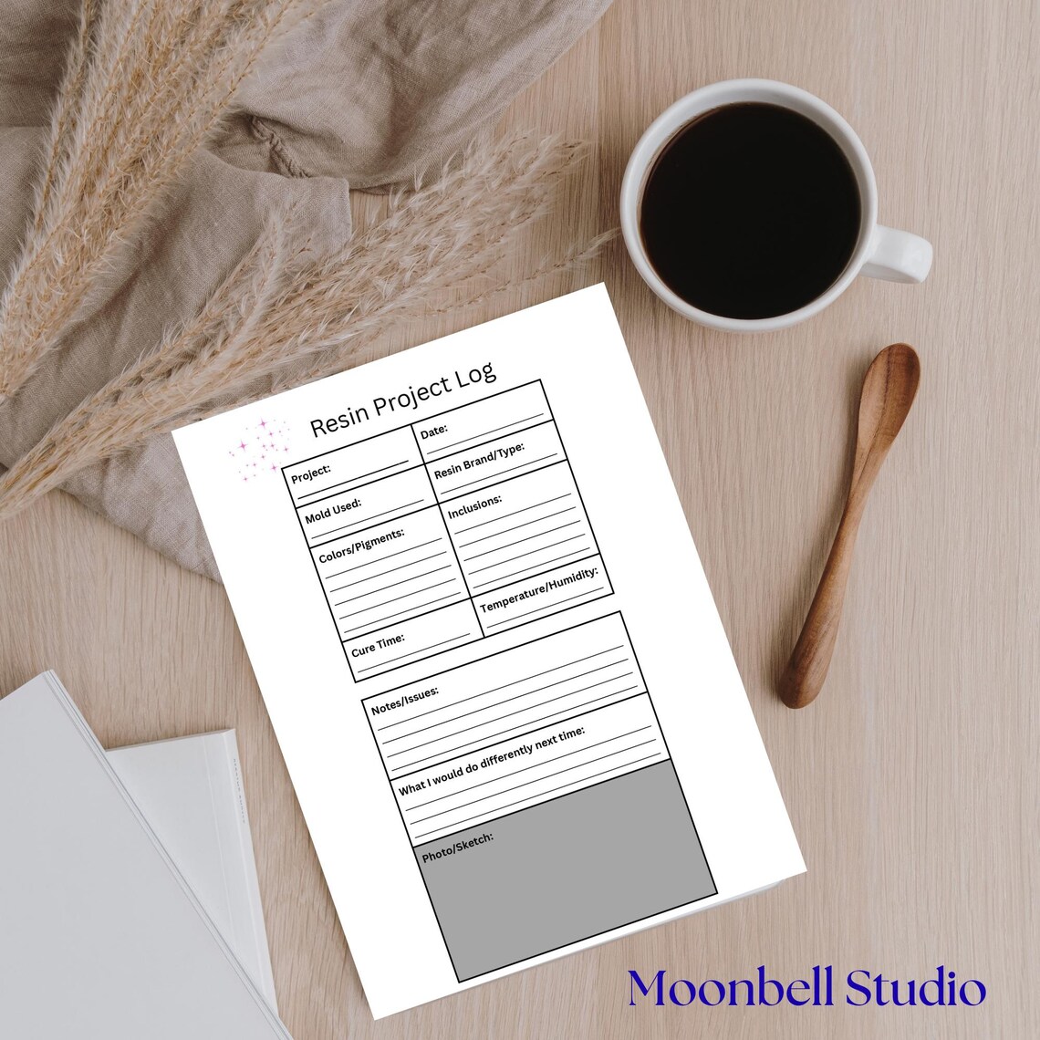 Resin Project Logbook Printable | UV Resin Jewelry, Epoxy Tray Planner ...