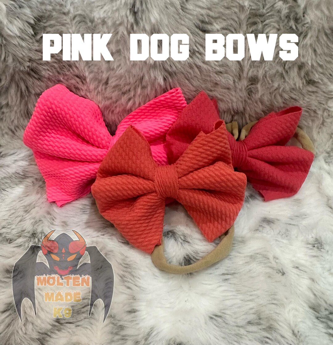 Pink Dog Bows - Etsy