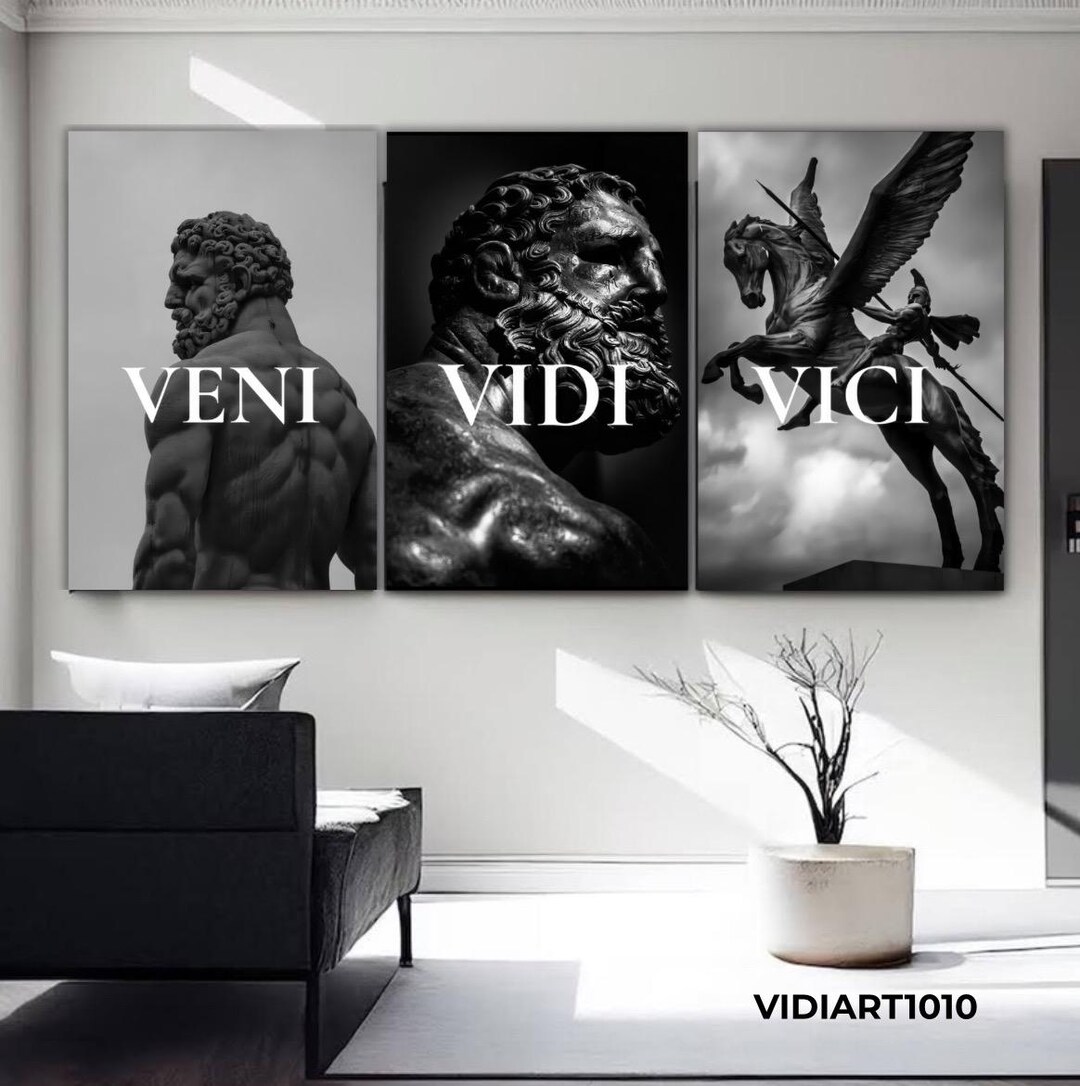 Hercules 3 SET Veni Vidi Vici Canvas Art: Motivational Wall Decor - Etsy