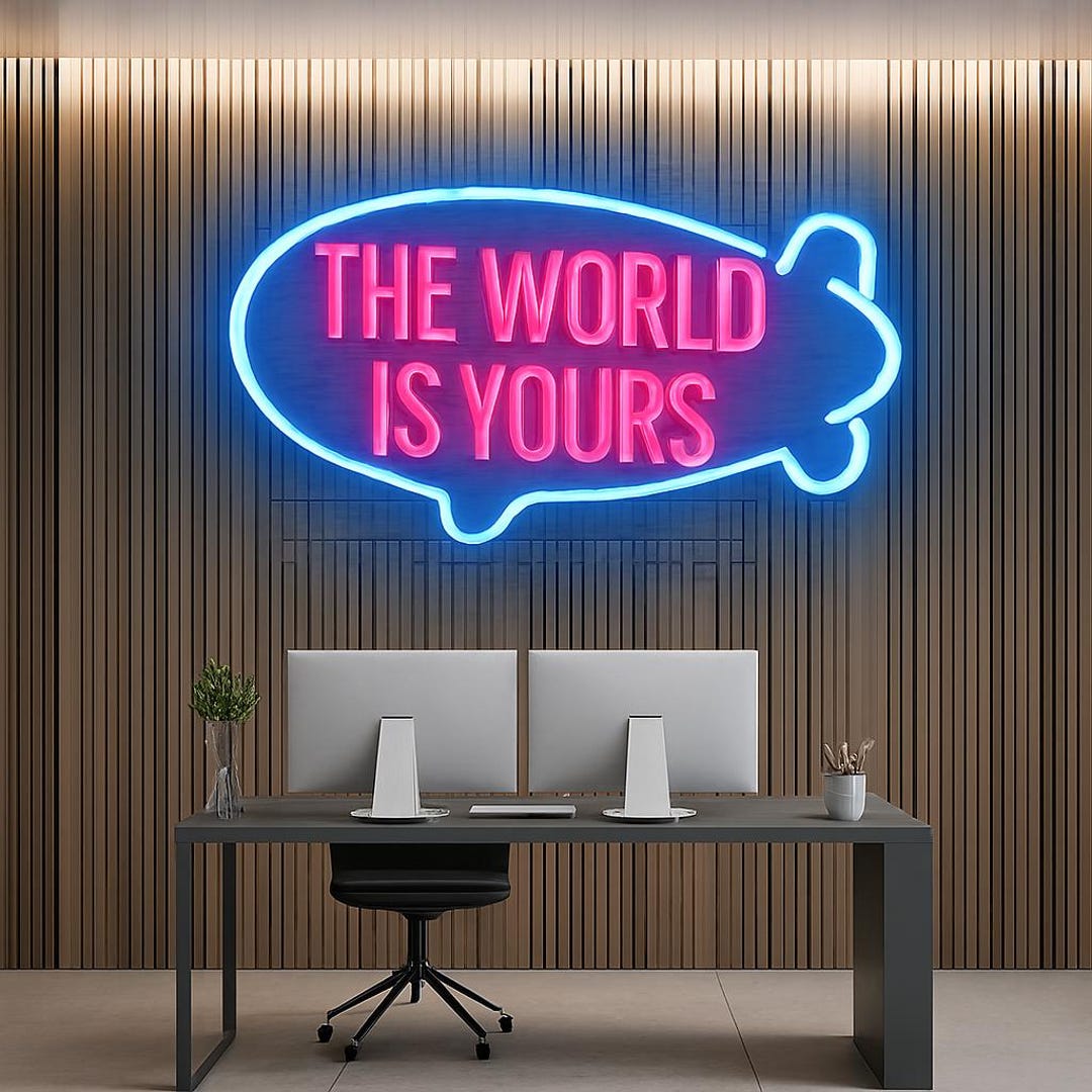 The World is Yours Neon Sign: Scarface Inspired Acrylic LED Decor - Etsy