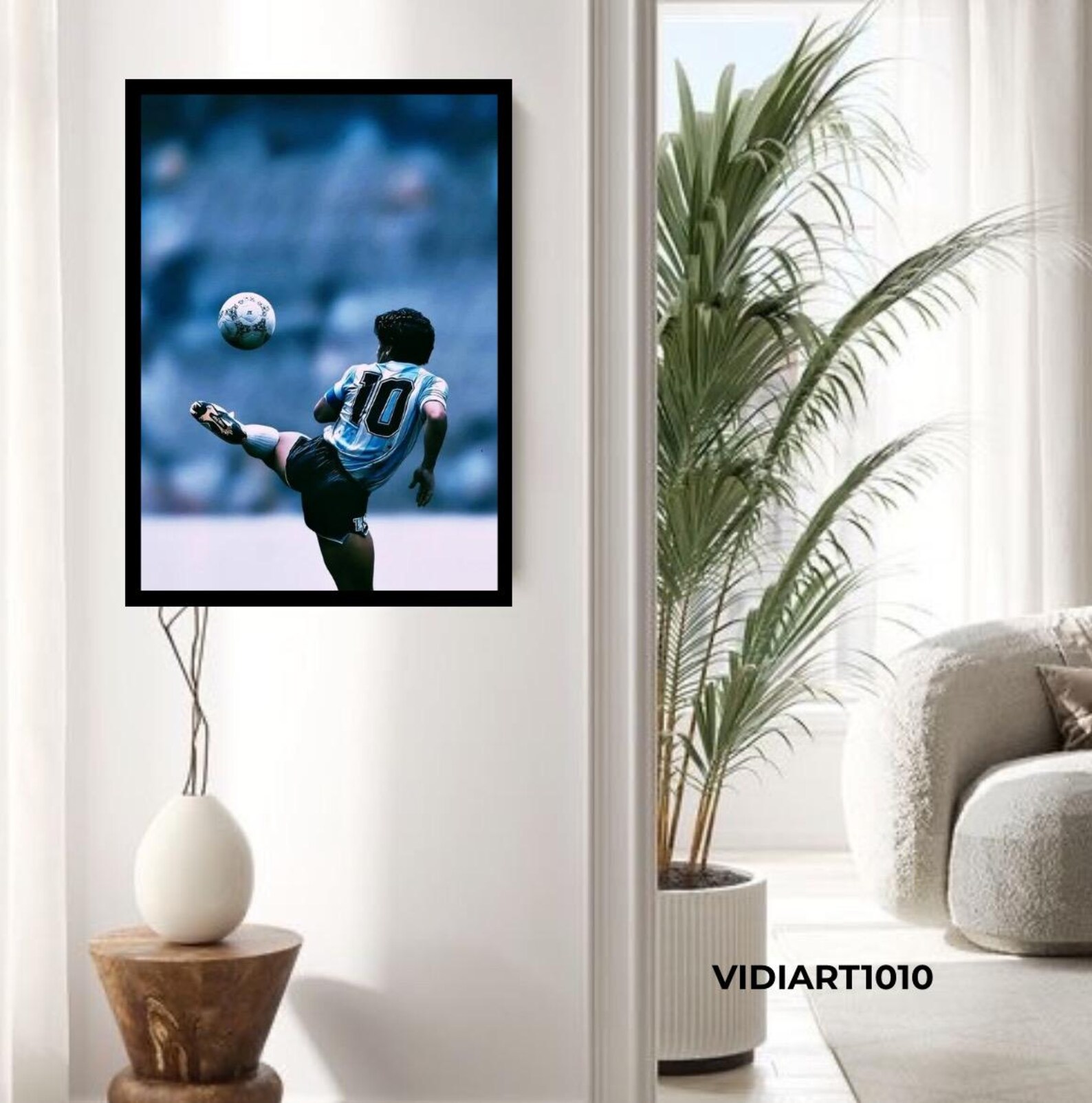 Diego Maradona Retro Canvas Painting: Argentina Team, Number Ten ...