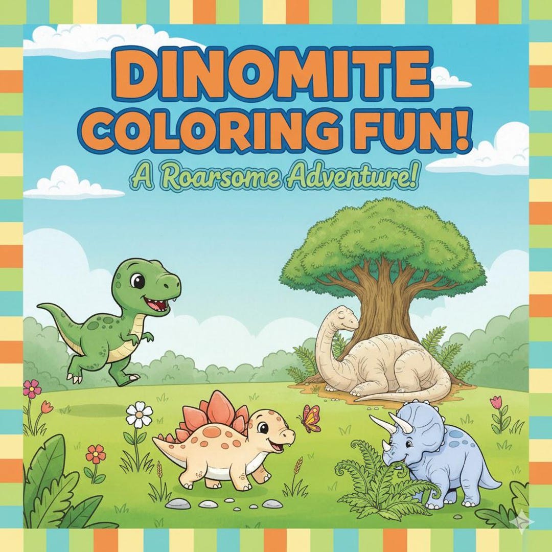 Dinomite Coloring Fun: 48 Dinosaur Coloring Pages for Kids, GIANT ...