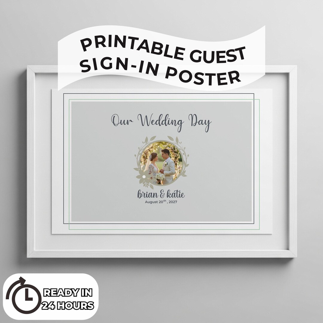 Personalized Wedding Guest Sign-in Poster: Photo Keepsake (digital ...