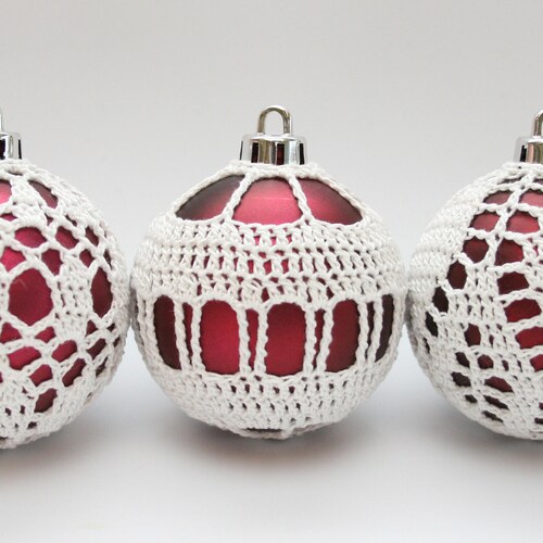 Christmas Ornament Cover 5 Crochet Pattern Holiday Decor - Etsy UK