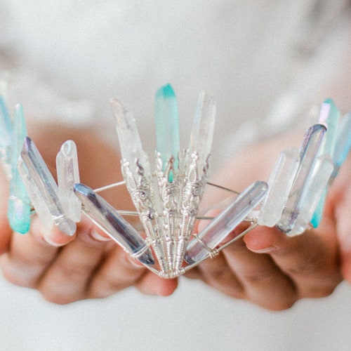 Deiopea Quartz Crown Crystal Crown for a Whimsical Bride - Etsy