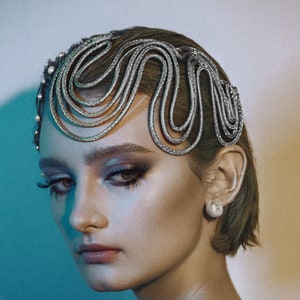 Vintage Inspired 20's Wave Style Accessory, Side Headpiece in Art Deco ...