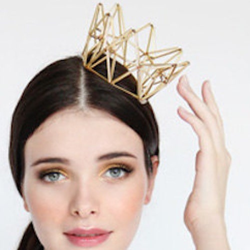 Unusual Crown Contemporary Headpiece With Very Unique Glass - Etsy