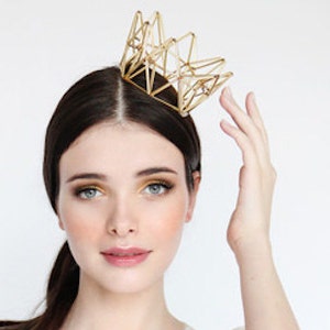 Unusual Crown Contemporary Headpiece With Very Unique Glass - Etsy