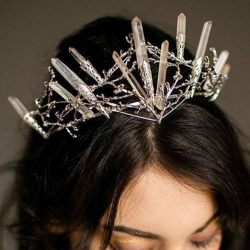BRIENNE Quartz Crown Crystal Crown for a Whimsical Bride - Etsy