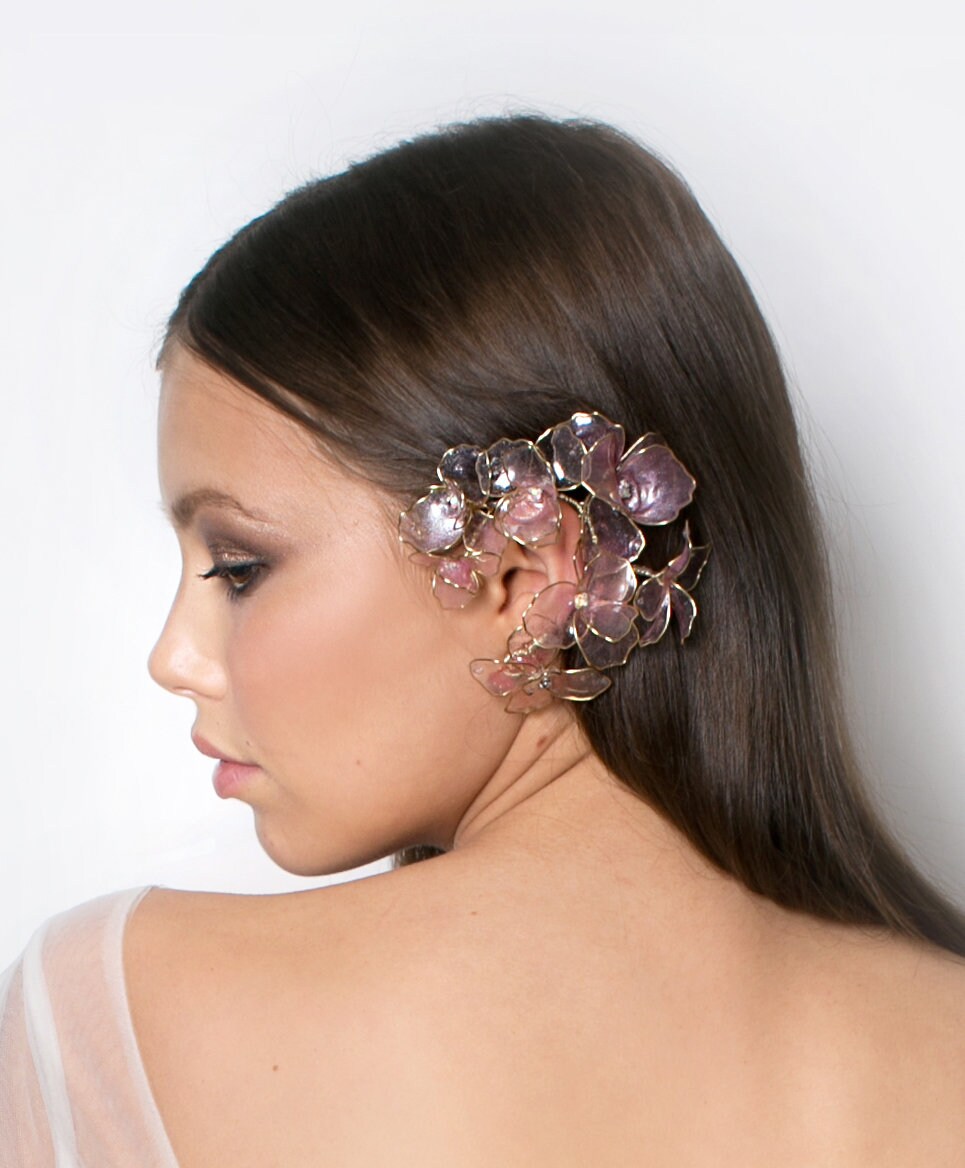 Tender soft white bridal ear cuff bridal jewelry bohemian | Etsy