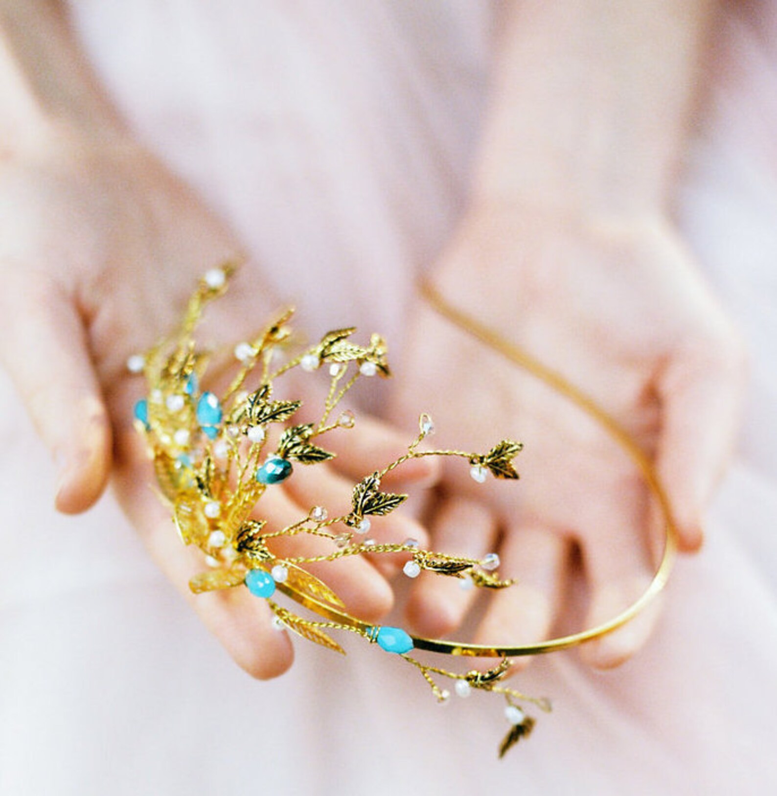 Golden Headpiece for a Rustic Bride Headband in Gold With - Etsy