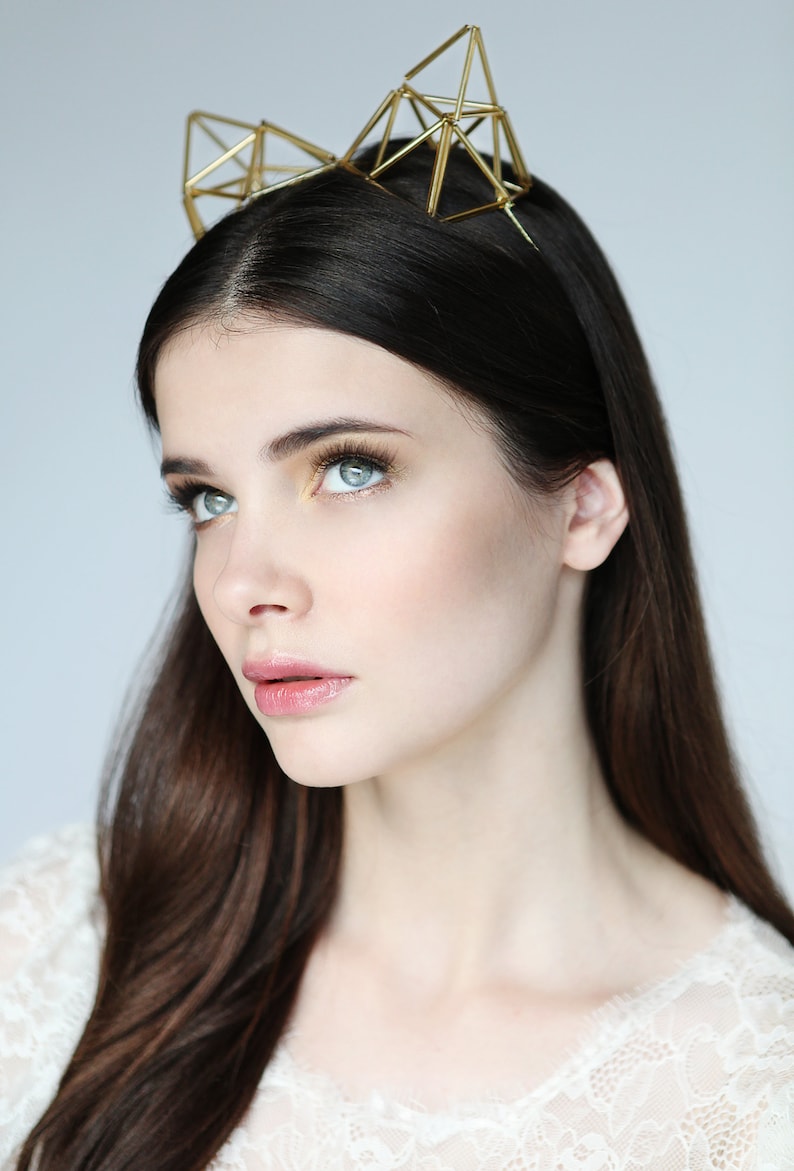 Unusual Crown Contemporary Headpiece With Very Unique Glass | Etsy