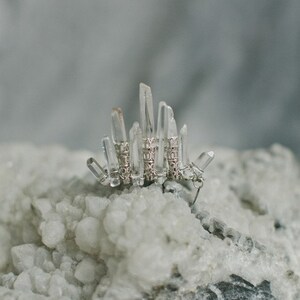 Andrea-unusual Quartz Crystal Crown, Golden Bridal Comb, Statement ...