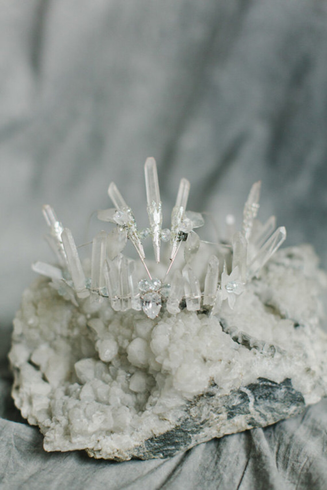 Merida- Quartz Crystal Crown, Spiky Crown, Unusual Tiara, Queen's ...