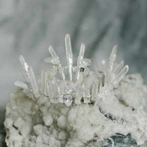 Merida- Quartz Crystal Crown, Spiky Crown, Unusual Tiara, Queen's ...