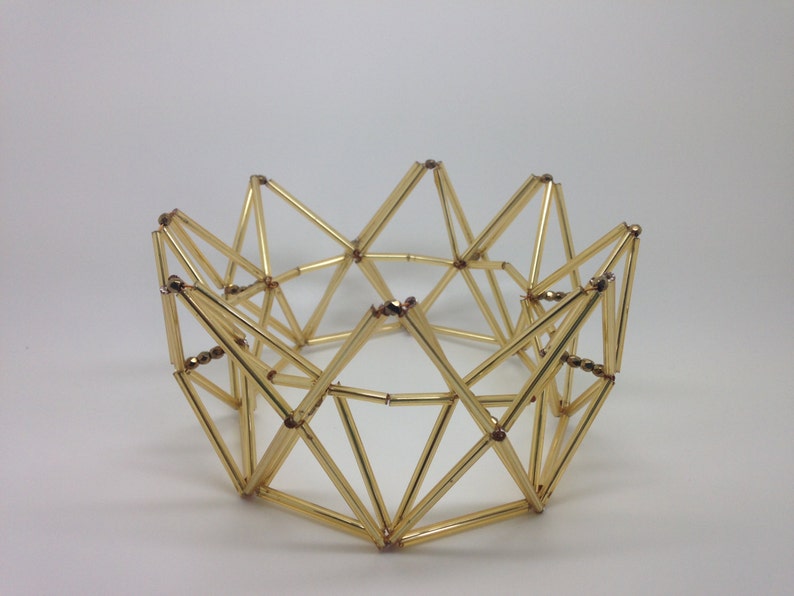 Unusual Crown contemporary headpiece with very unique glass | Etsy