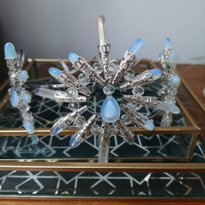 Opal Clear Quartz Crown, Crystal Crown for a Whimsical Bride, Unusual ...