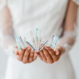 Deiopea - Quartz Crown, Crystal Crown for a Whimsical Bride, Unusual ...