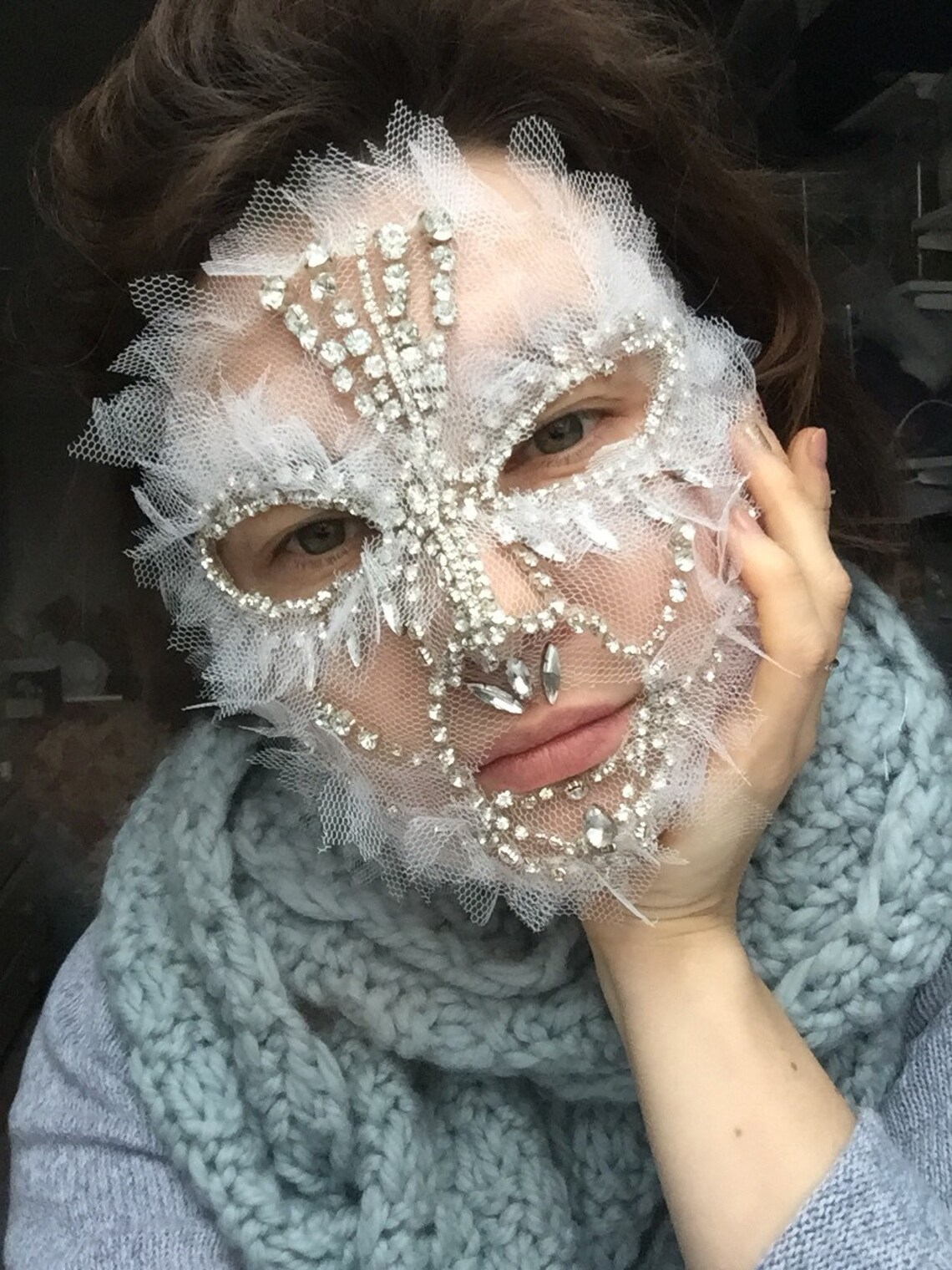 Fashion Mask Face Mask Embroideredface Covered Unusual - Etsy