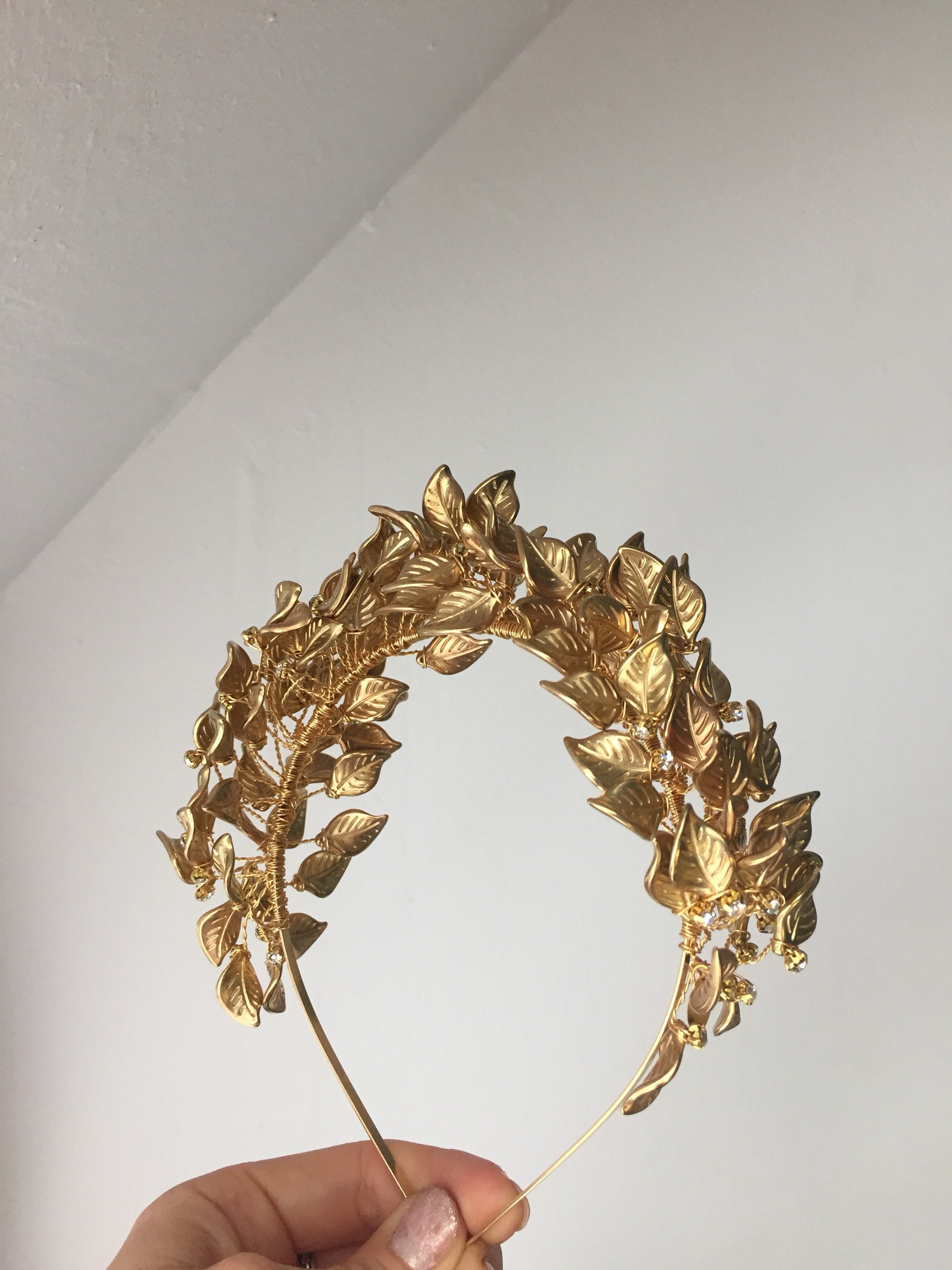 Golden Headpiece for a Boho Bride Headband in Gold With - Etsy
