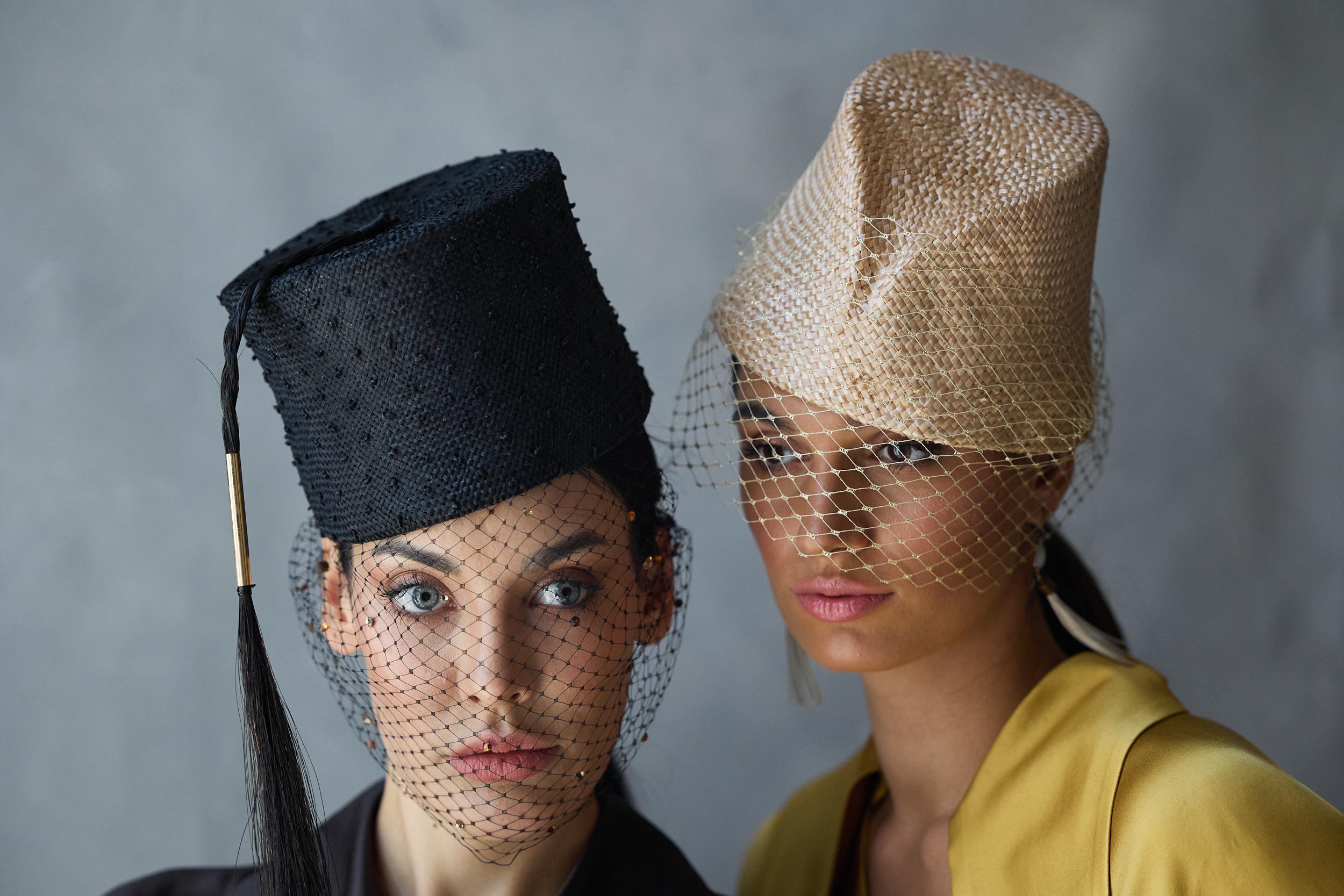 Vintage-inspired Straw Pillbox Hat With Veil, Geometric Sculpted ...