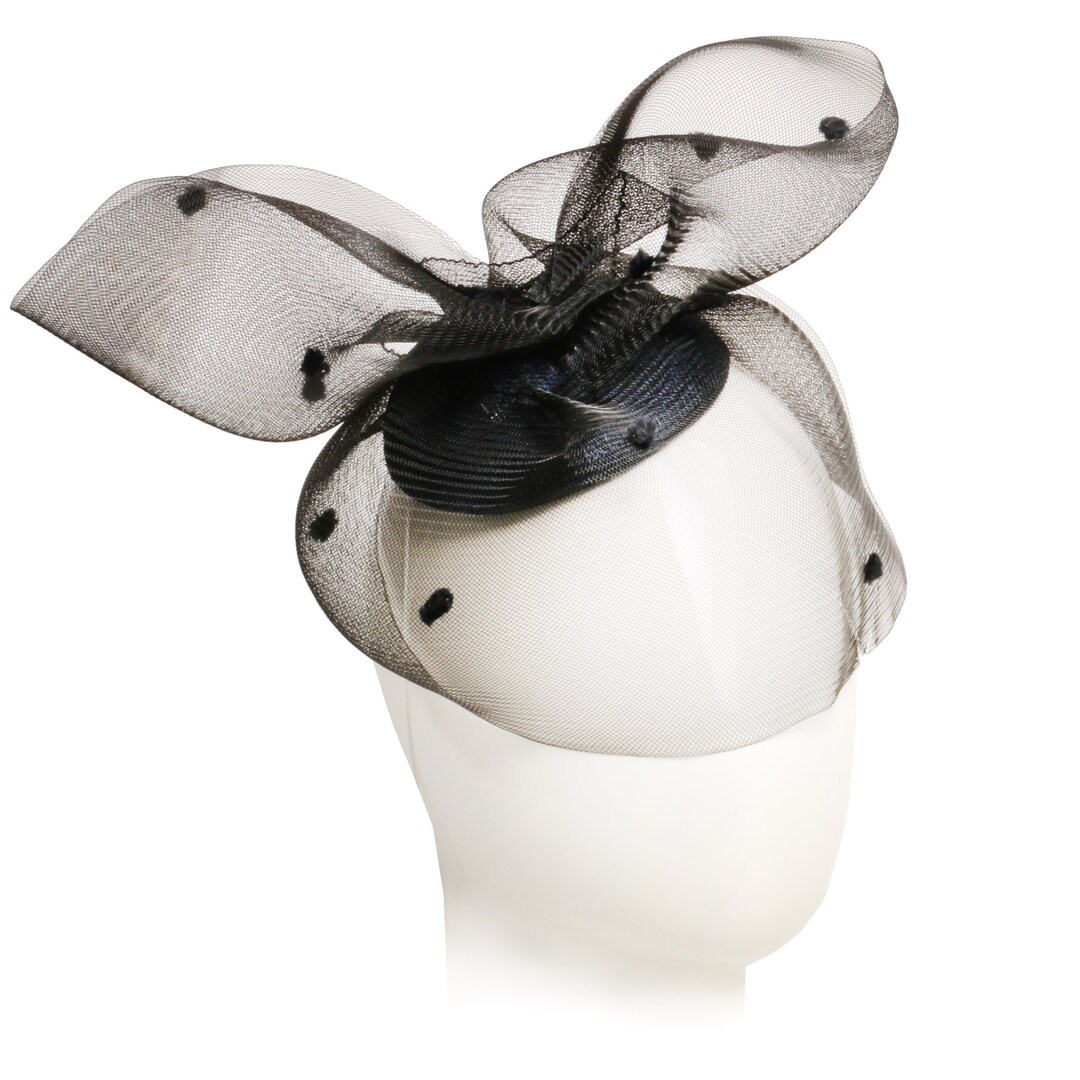 Stylish Modern Birdcage Fascinator, Black Crin Headpiece for a Special ...