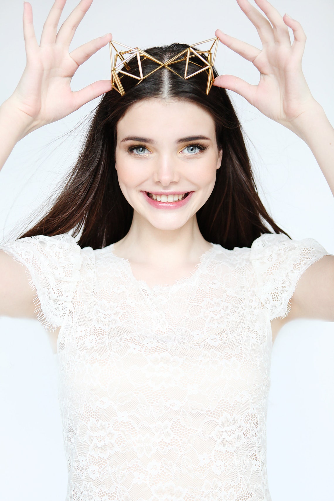 Unusual Crown Contemporary Headpiece With Very Unique Glass | Etsy