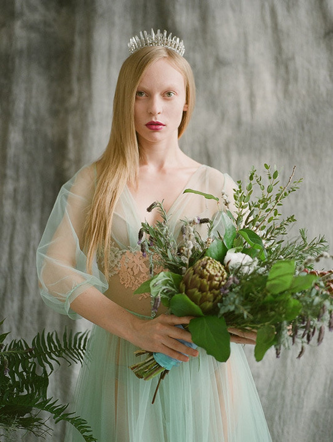 Aria- Quartz Crystal Crown, Spiky Crown, Unusual Tiara, Queen's ...