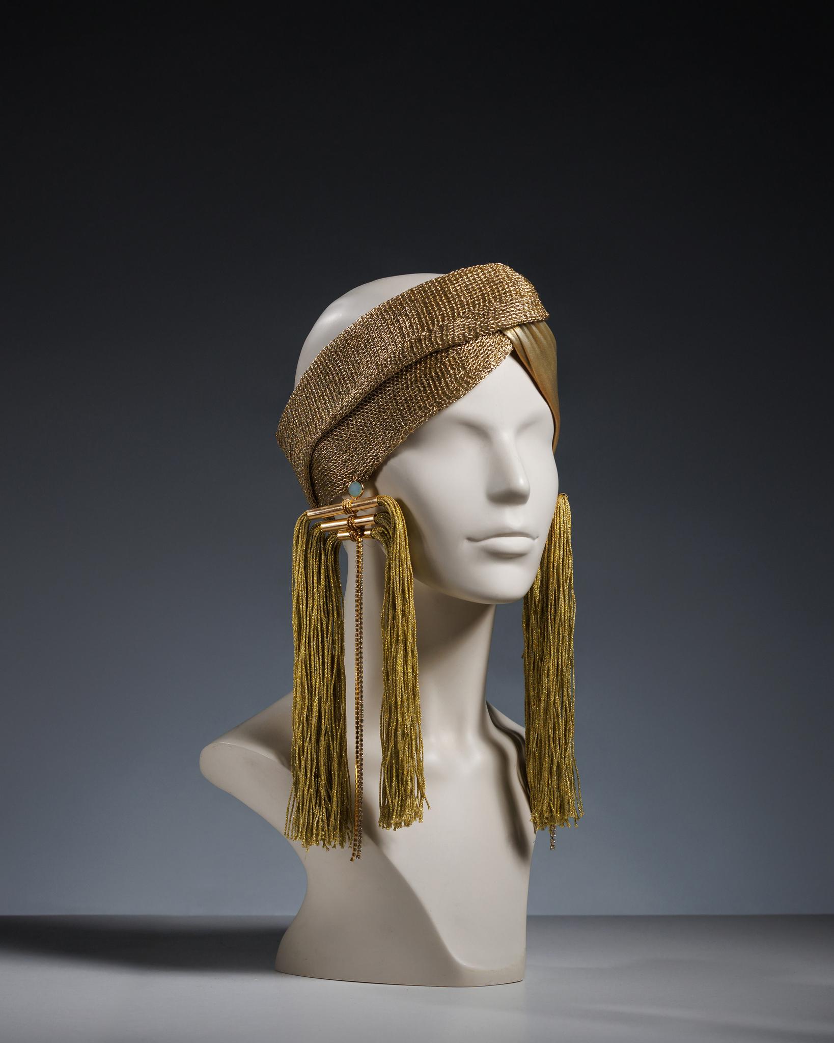 Gold Turban-style Headband With Tassel Earrings in Eastern Moroccan ...