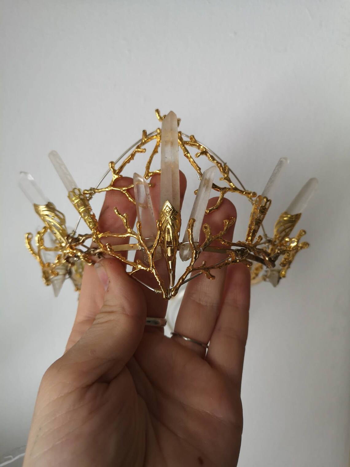 BRIENNE Quartz Crown, Crystal Crown for a Whimsical Bride, Unusual ...