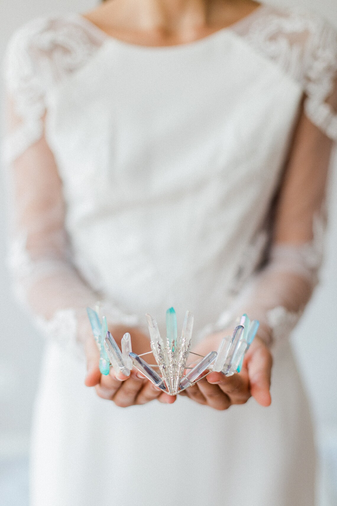 Deiopea quartz crown crystal crown for a whimsical bride | Etsy