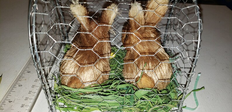 Chicken Wire Pen With 2 Bunnies Inside. Easter Decor Excellent ...