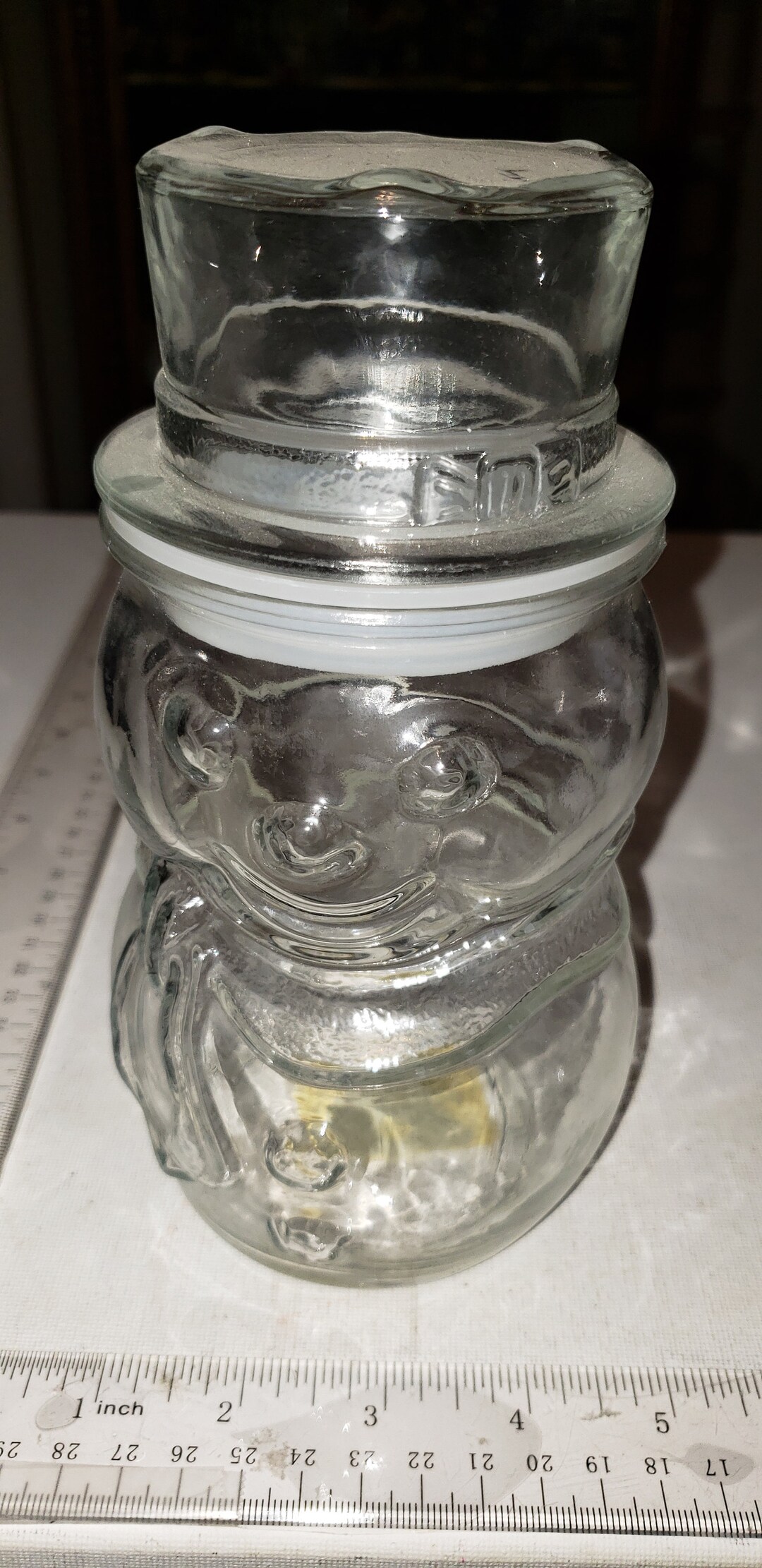 Glass Snowman Jar Container Christmas Decor Excellent Condition - Etsy