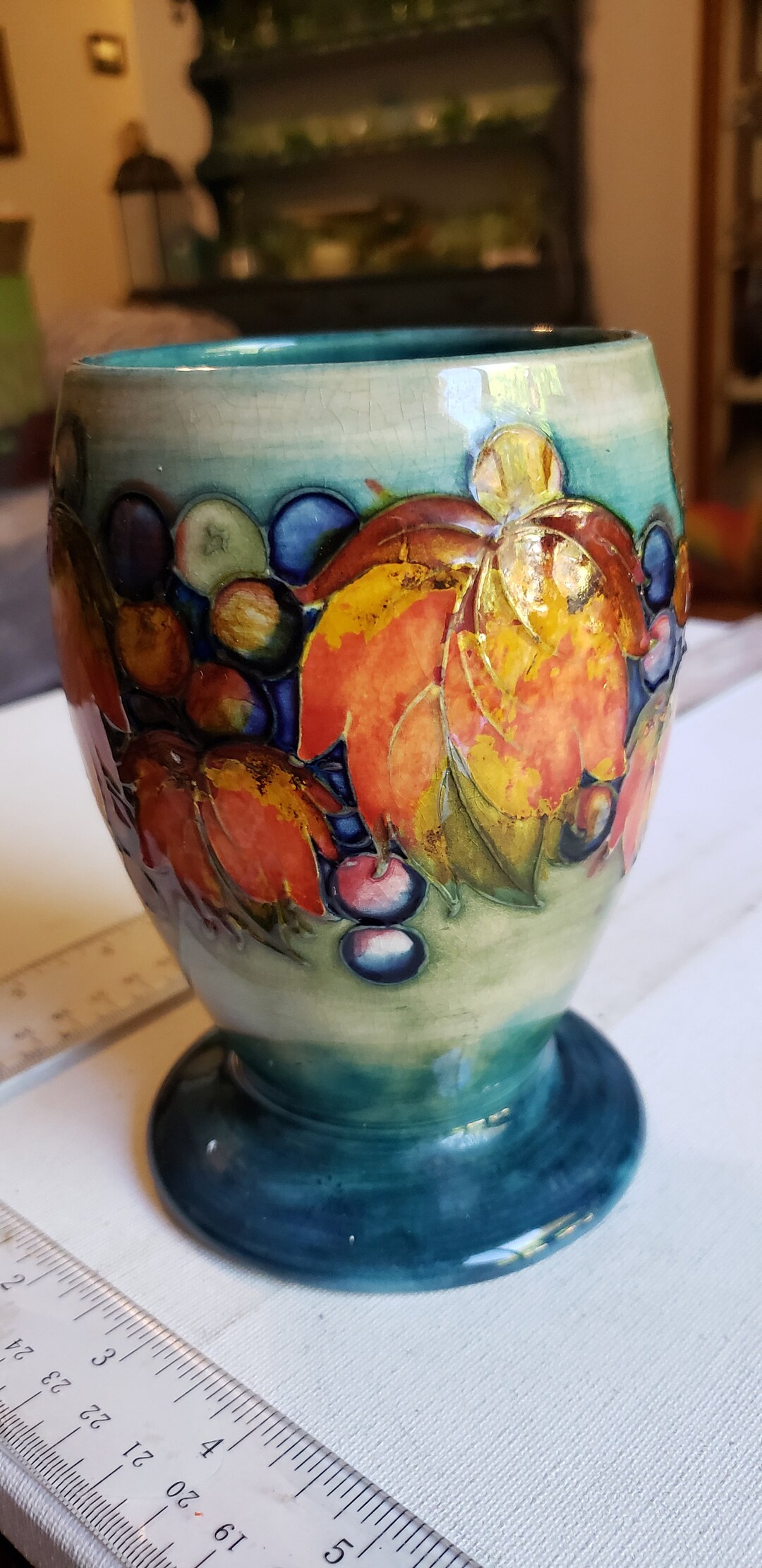 Amazing Vintage Moorcraft Vase Grapes Signed England Excellent ...