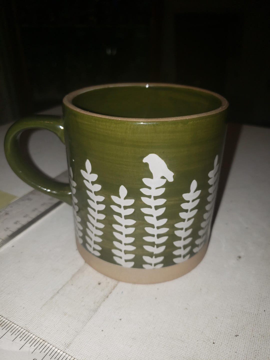 Mud Pie Coffee Mug With Bird and Vines Excellent Condition - Etsy