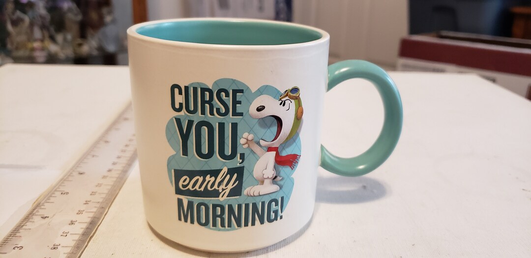 Snoopy Curse You Early Morning Coffee Mug Excellent Condition - Etsy