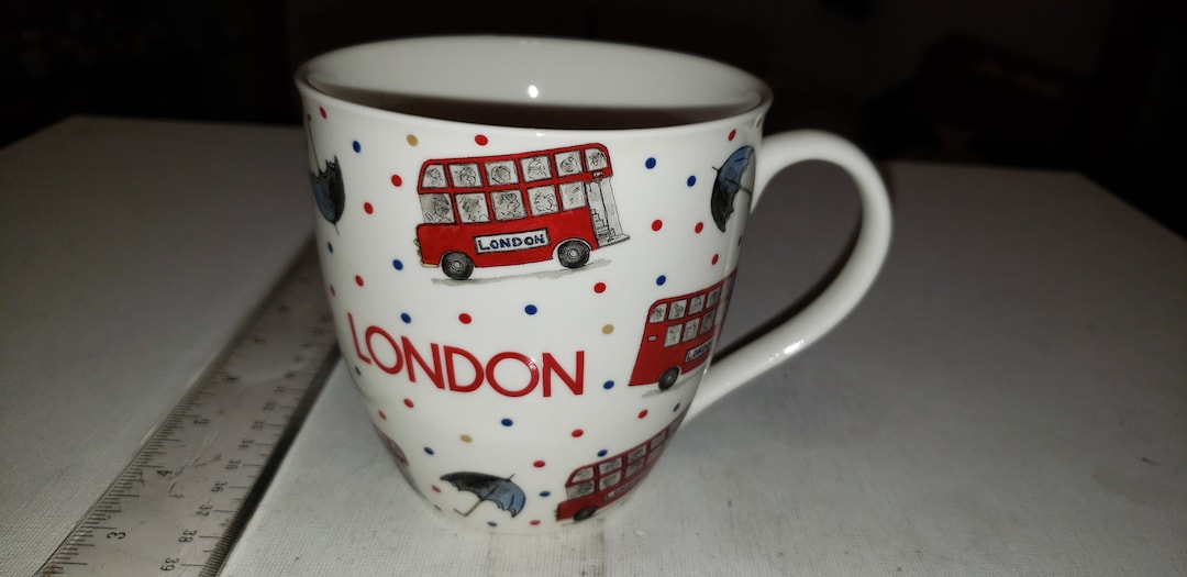 Milly Green London Coffee Mug With Bus and Unbrellas Excellent ...