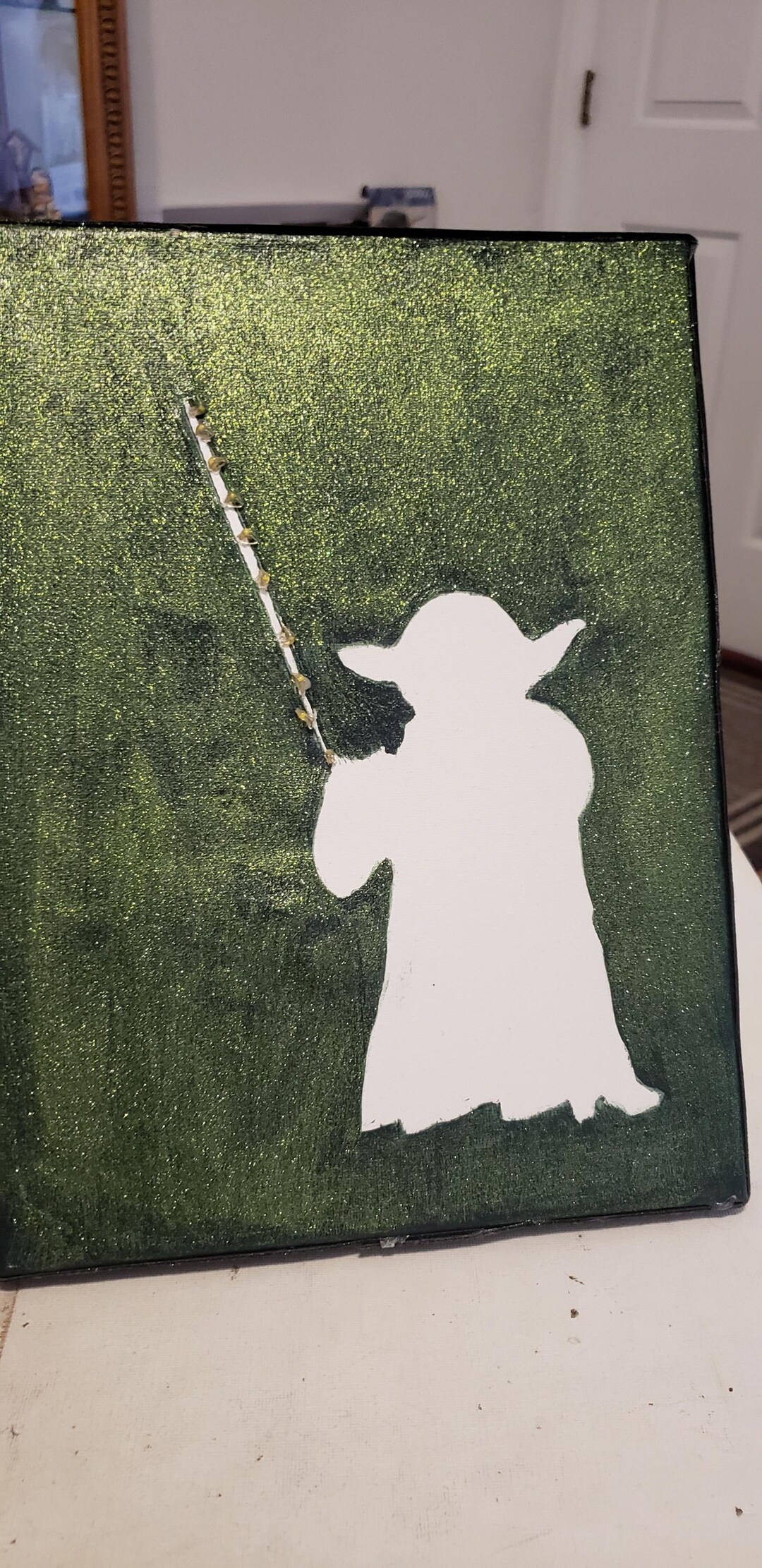 Hand Made Yoda Light up Picture Excellent Condition - Etsy
